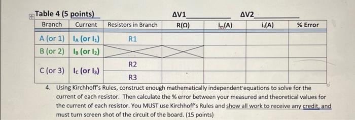 Solved 4. Using Kirchhoff's Rules, construct enough | Chegg.com
