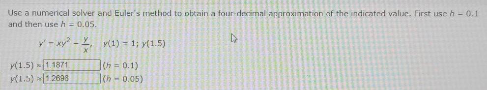 Solved Use a numerical solver and Euler's method to obtain a | Chegg.com