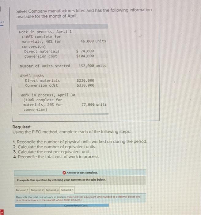 Required: Using the FIFO method, complete each of the | Chegg.com