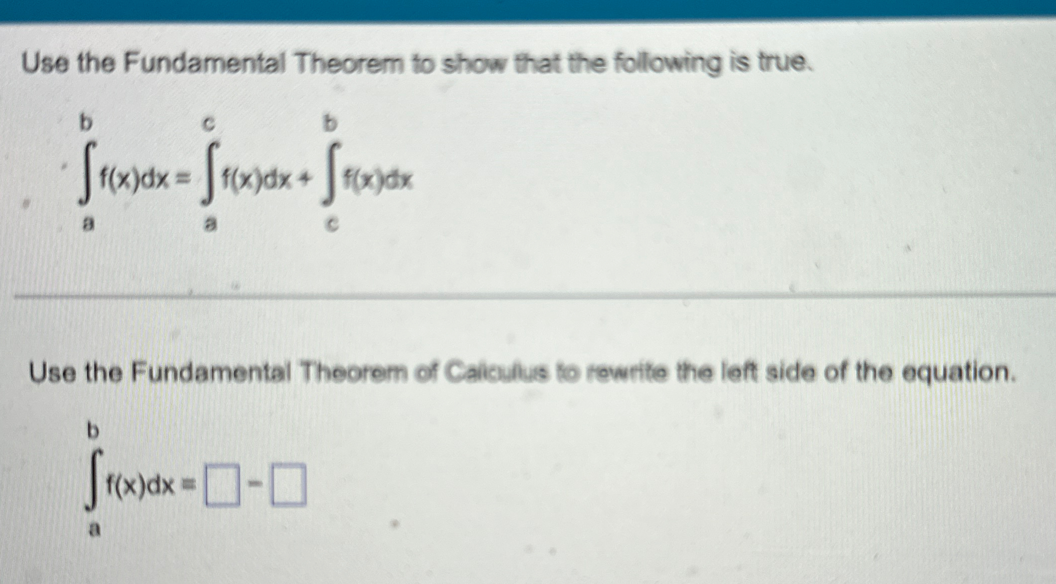 Solved Use the Fundamental Theorem to show that the | Chegg.com