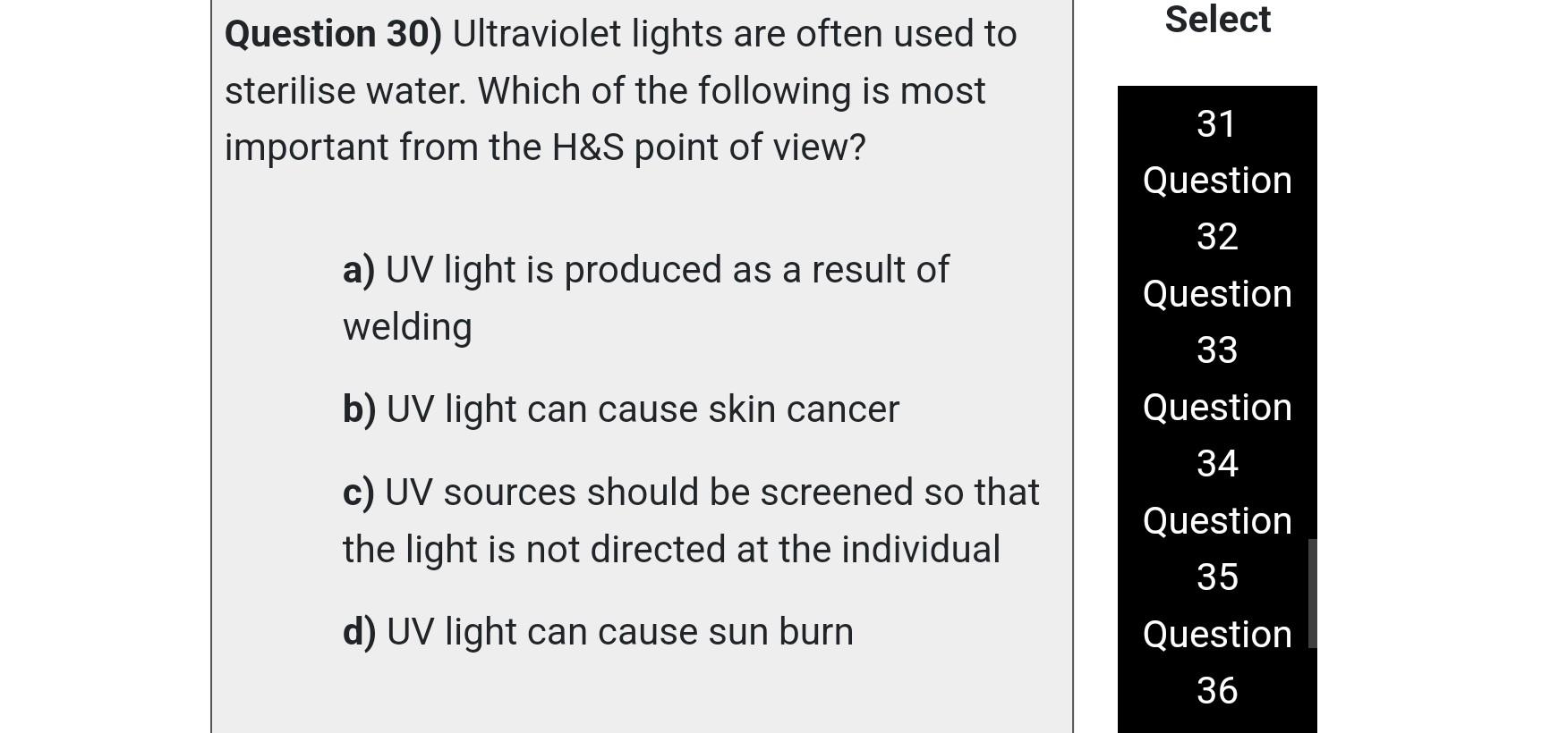 Solved Question 30) Ultraviolet lights are often used to | Chegg.com