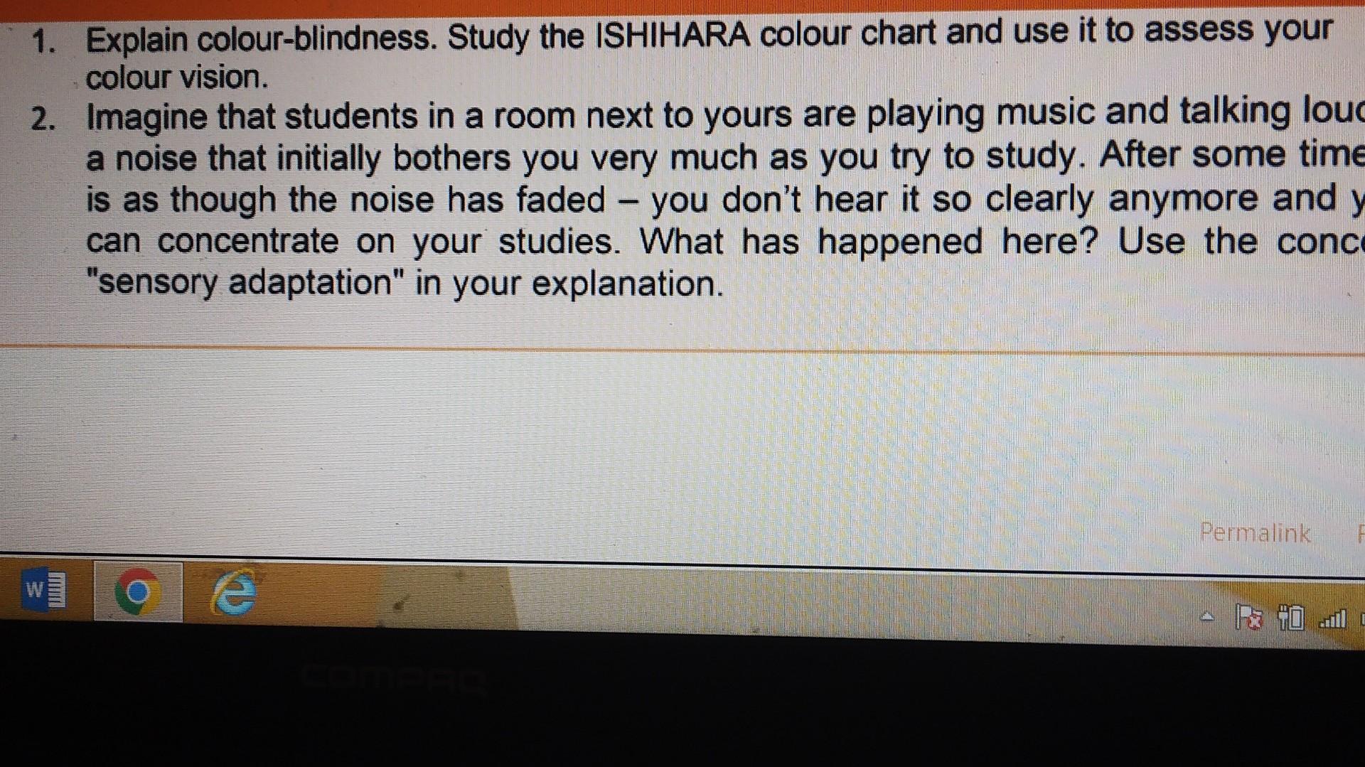 Solved 1 Explain Colour blindness Study The I Solved 1 Explain Colour blindness Study The I