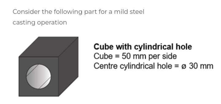 Solved Consider the following part for a mild steel casting | Chegg.com