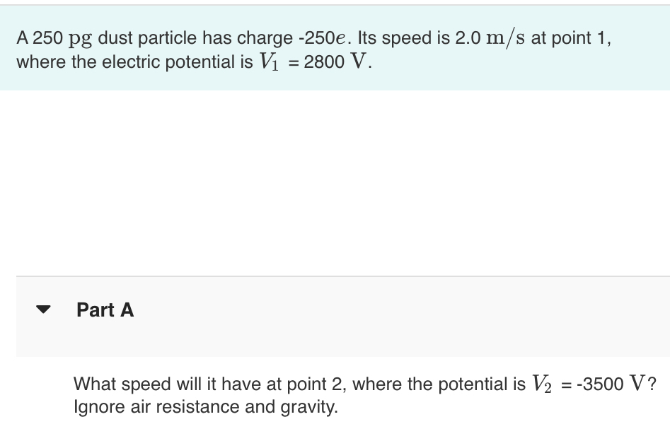 Solved A 250pg ﻿dust particle has charge -250e. ﻿Its speed | Chegg.com