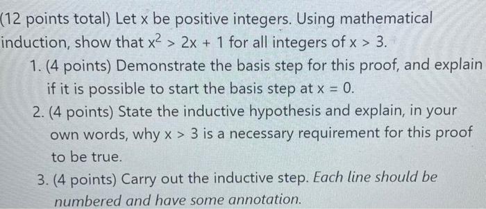 Solved > (12 points total) Let x be positive integers. Using | Chegg.com