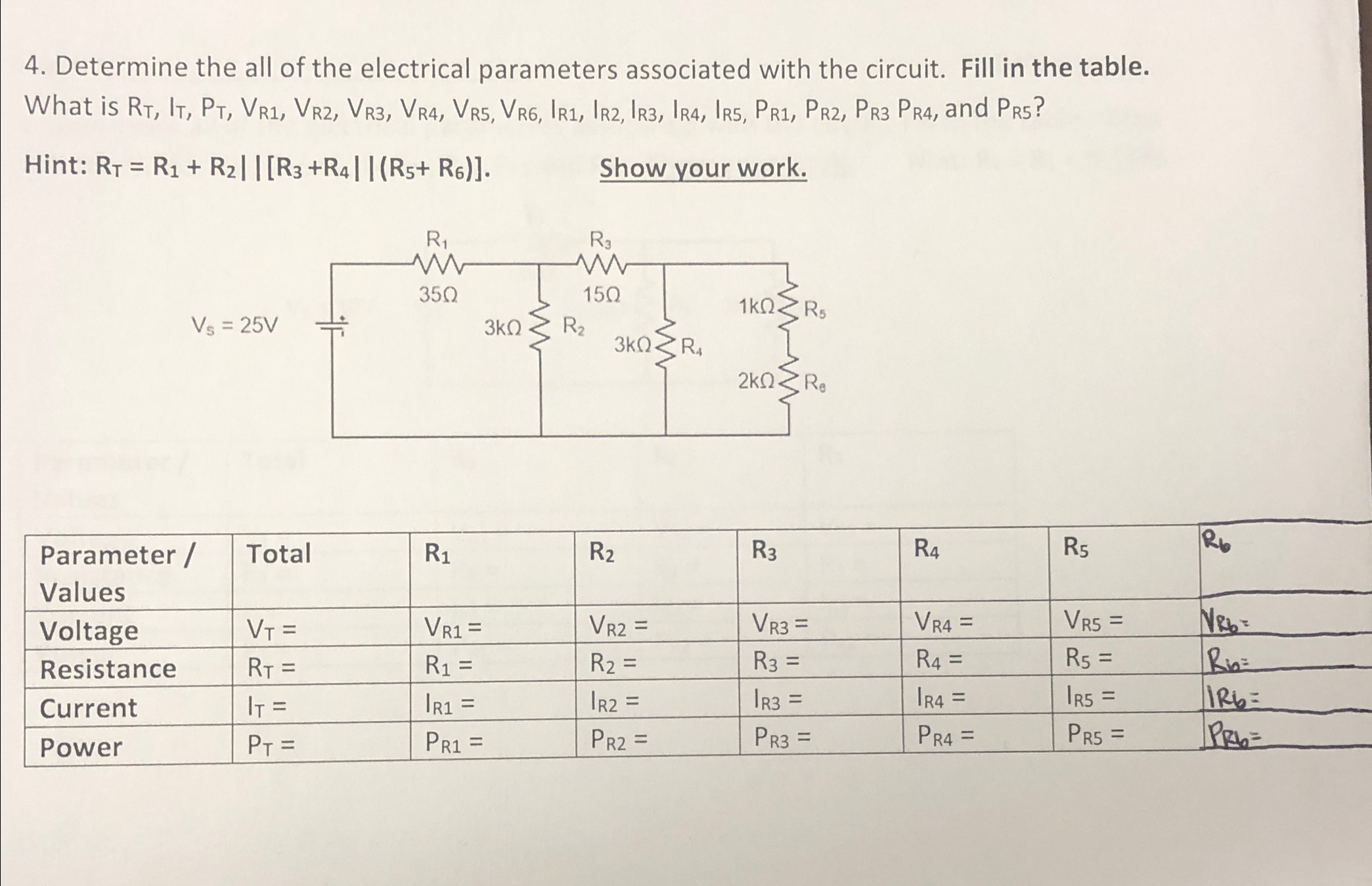 Solved Determine the all of the electrical parameters | Chegg.com