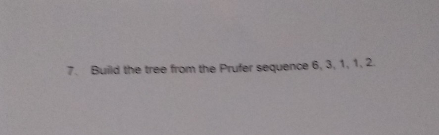 Solved 7 Build The Tree From The Prufer Sequence 63112 