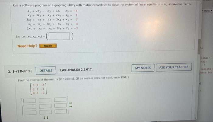 Solved Use a software program or a graphing utility with | Chegg.com