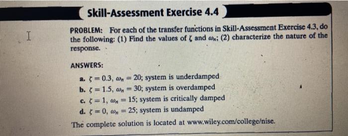 Solved Skill-Assessment Exercise 4.4 I PROBLEM: For each of | Chegg.com