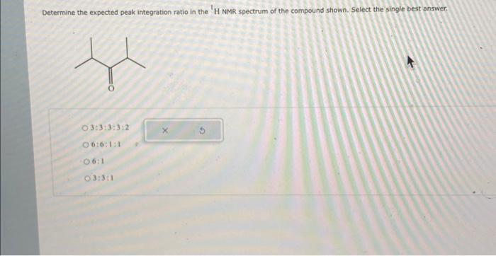 Solved Determine the expected peak integration ratio in the | Chegg.com