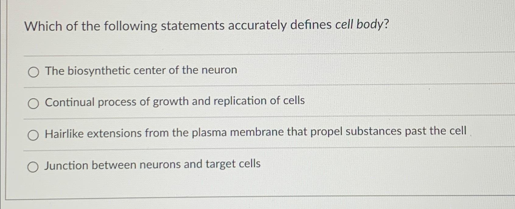 Solved Which of the following statements accurately defines | Chegg.com