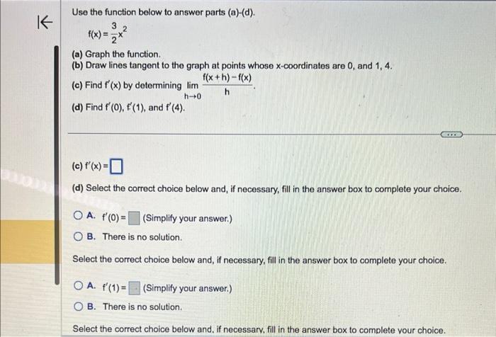 Solved Use the function below to answer parts (a)-(d). | Chegg.com
