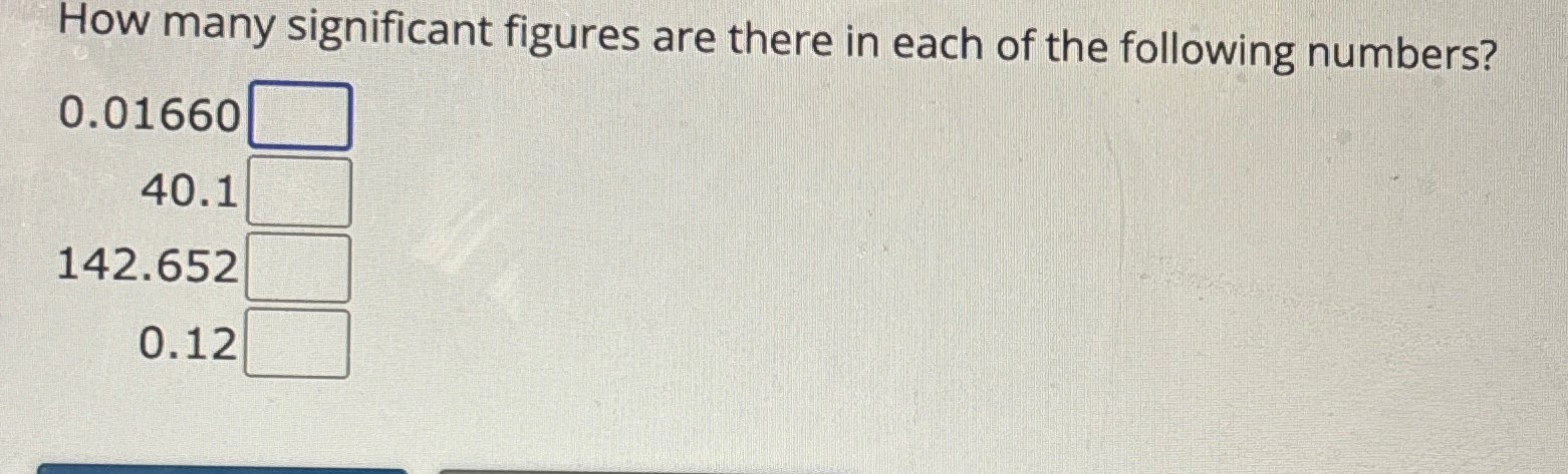 How many significant figures are there in each of the | Chegg.com