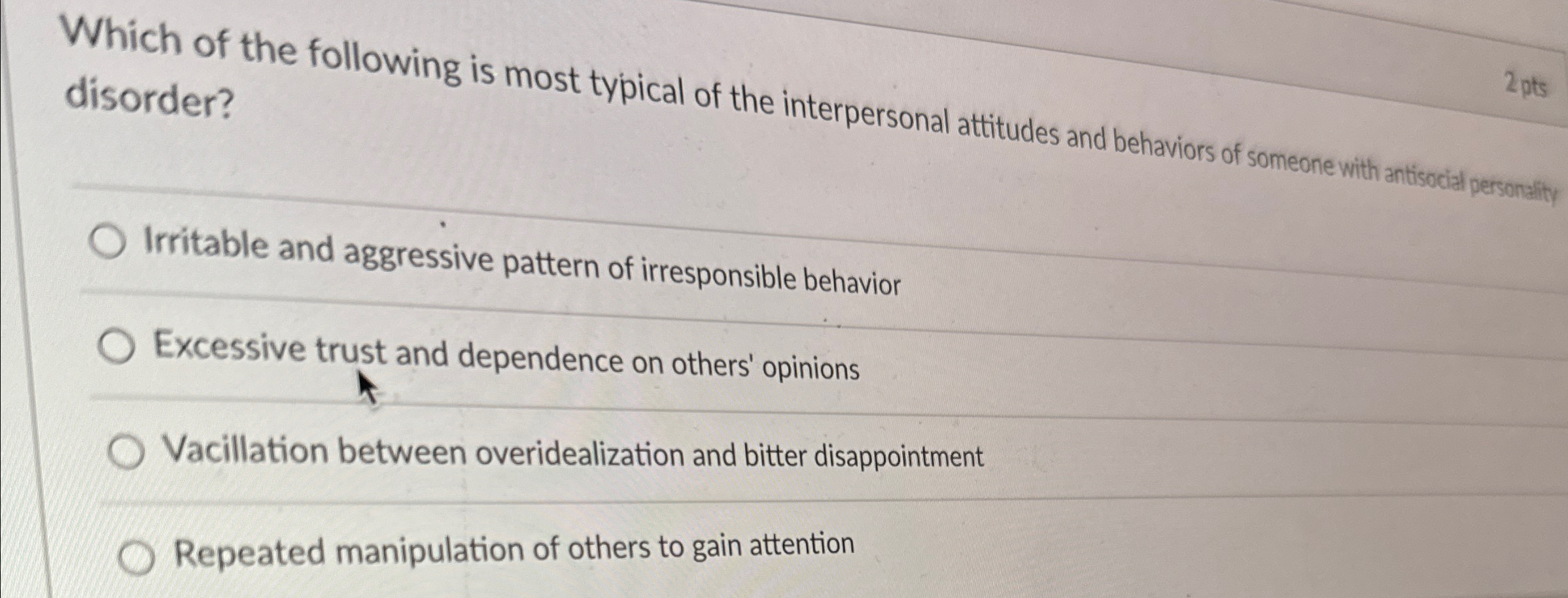 Solved Which of the following is most typical of the | Chegg.com