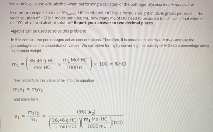 Solved Microbiologists use acid-alcohol when performing a | Chegg.com