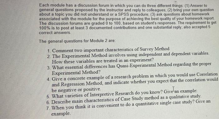 Solved 5 Each module has a discussion forum in which you can | Chegg.com