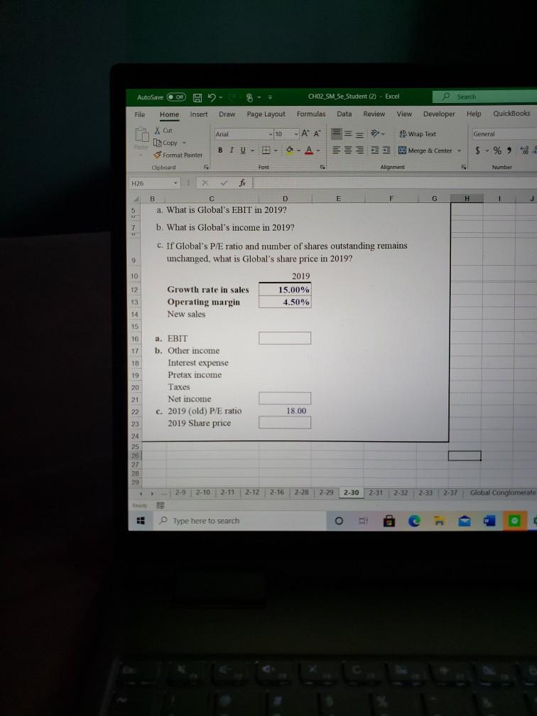 AutoSave O OF CHO2_SM_5e_Student (2) - Excel Search | Chegg.com