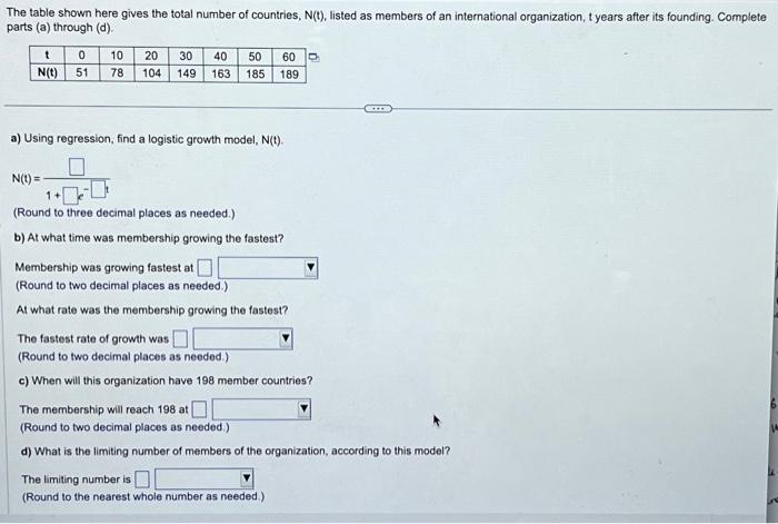 Solved The table shown here gives the total number of | Chegg.com