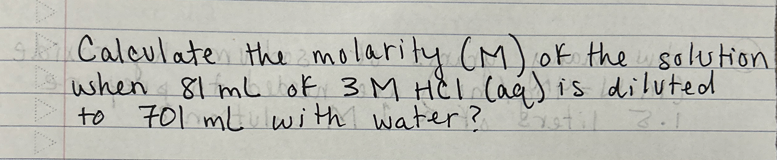Solved Calculate the molarity (M) ﻿of the solution when 81 | Chegg.com