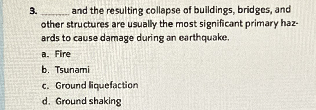 Solved q, ﻿and the resulting collapse of buildings, bridges, | Chegg.com
