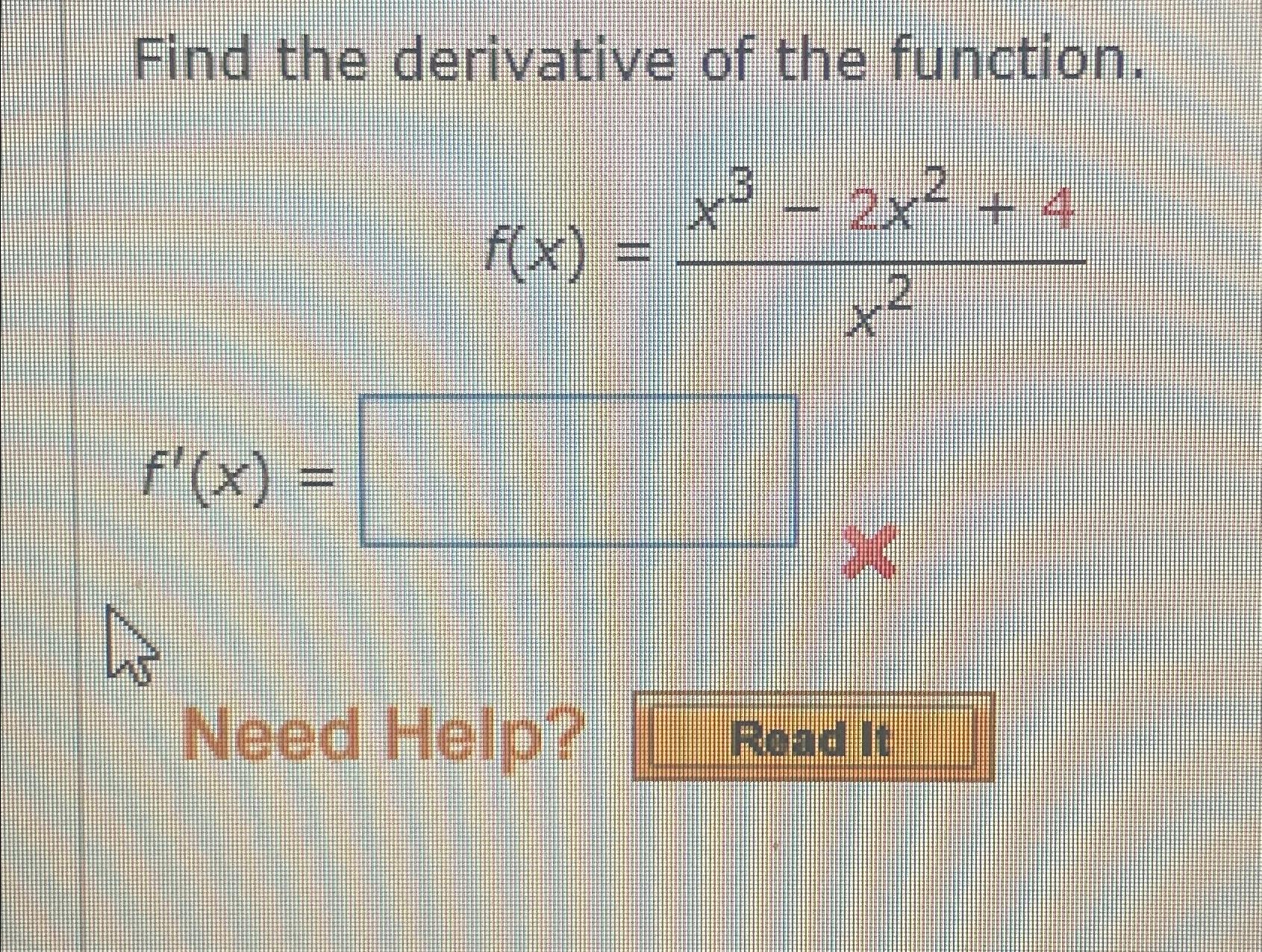 Solved Find the derivative of the | Chegg.com