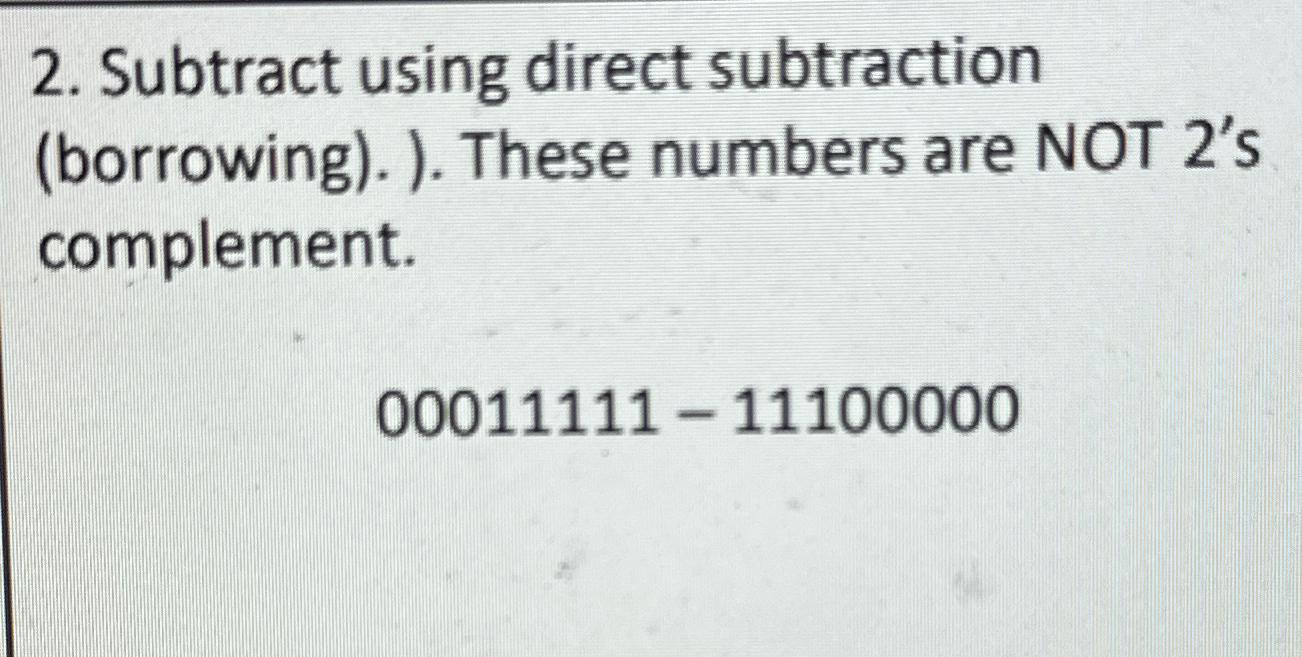 Solved Subtract using direct subtraction (borrowing). ). | Chegg.com