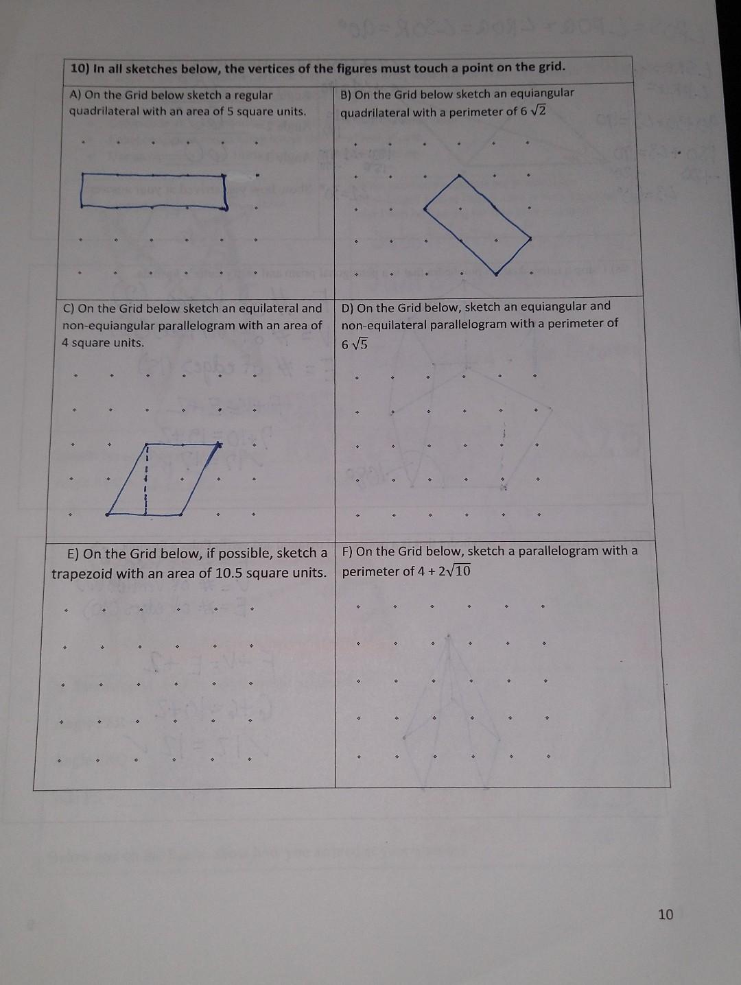 Solved 10) In all sketches below, the vertices of the | Chegg.com