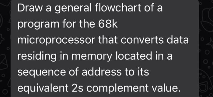 Solved Draw a general flowchart of a program for the 68k | Chegg.com