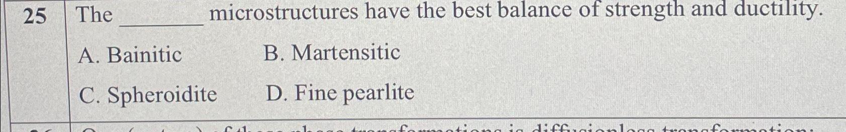 Solved The___microstructures have the best balance of | Chegg.com