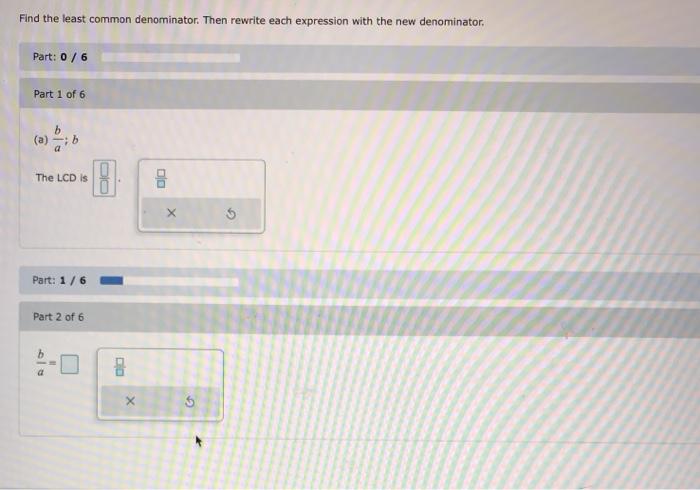 Solved Find The Least Common Denominator Then Rewrite Each