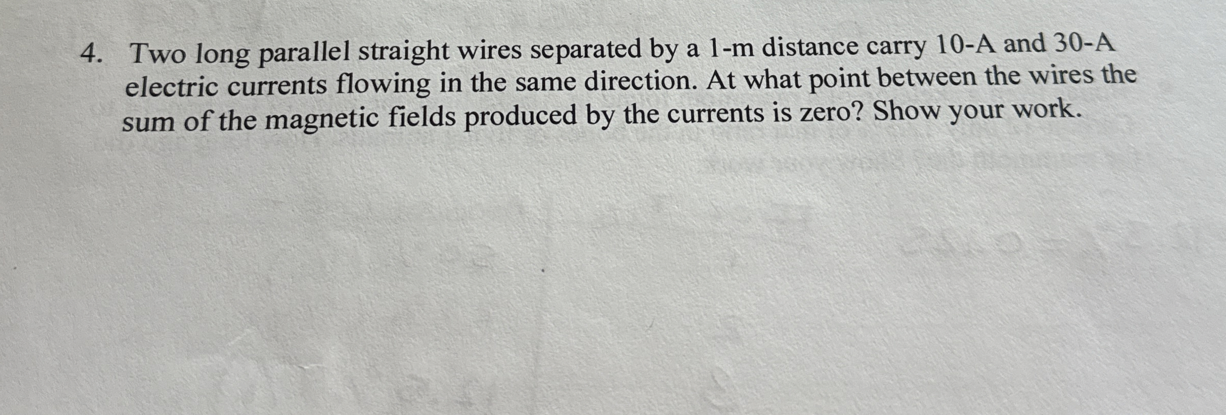 Solved Two long parallel straight wires separated by a 1-m | Chegg.com