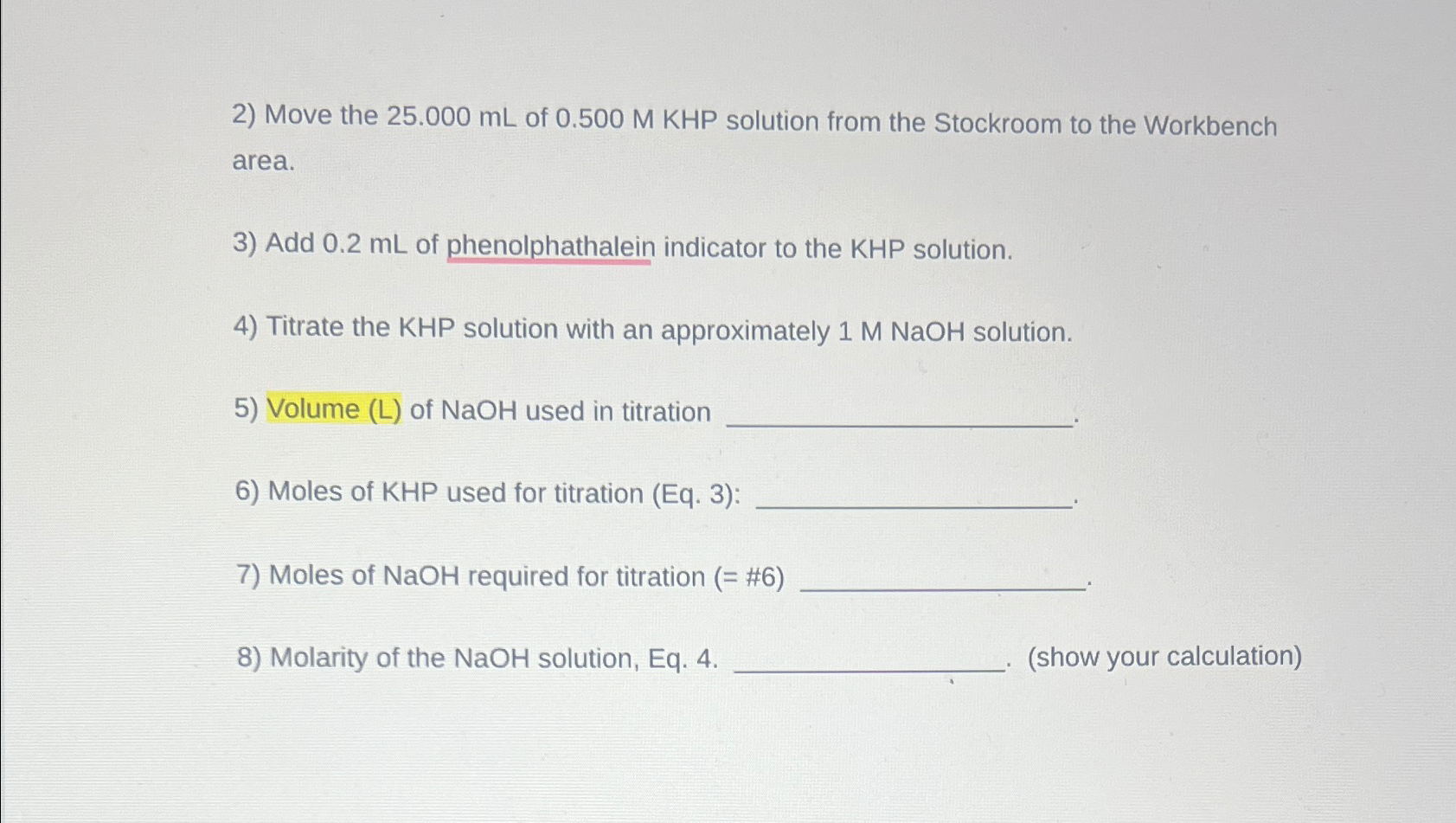 Solved Move the 25.000mL ﻿of 0.500M ﻿KHP solution from the | Chegg.com