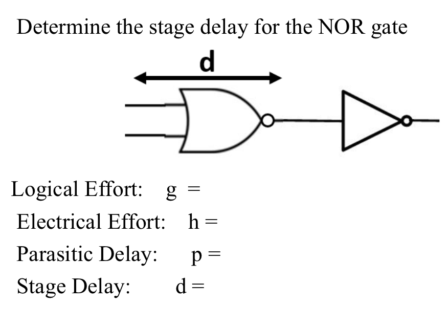 Solved by an EXPERT Determine the stage delay for the NOR gateLogical | Chegg.com