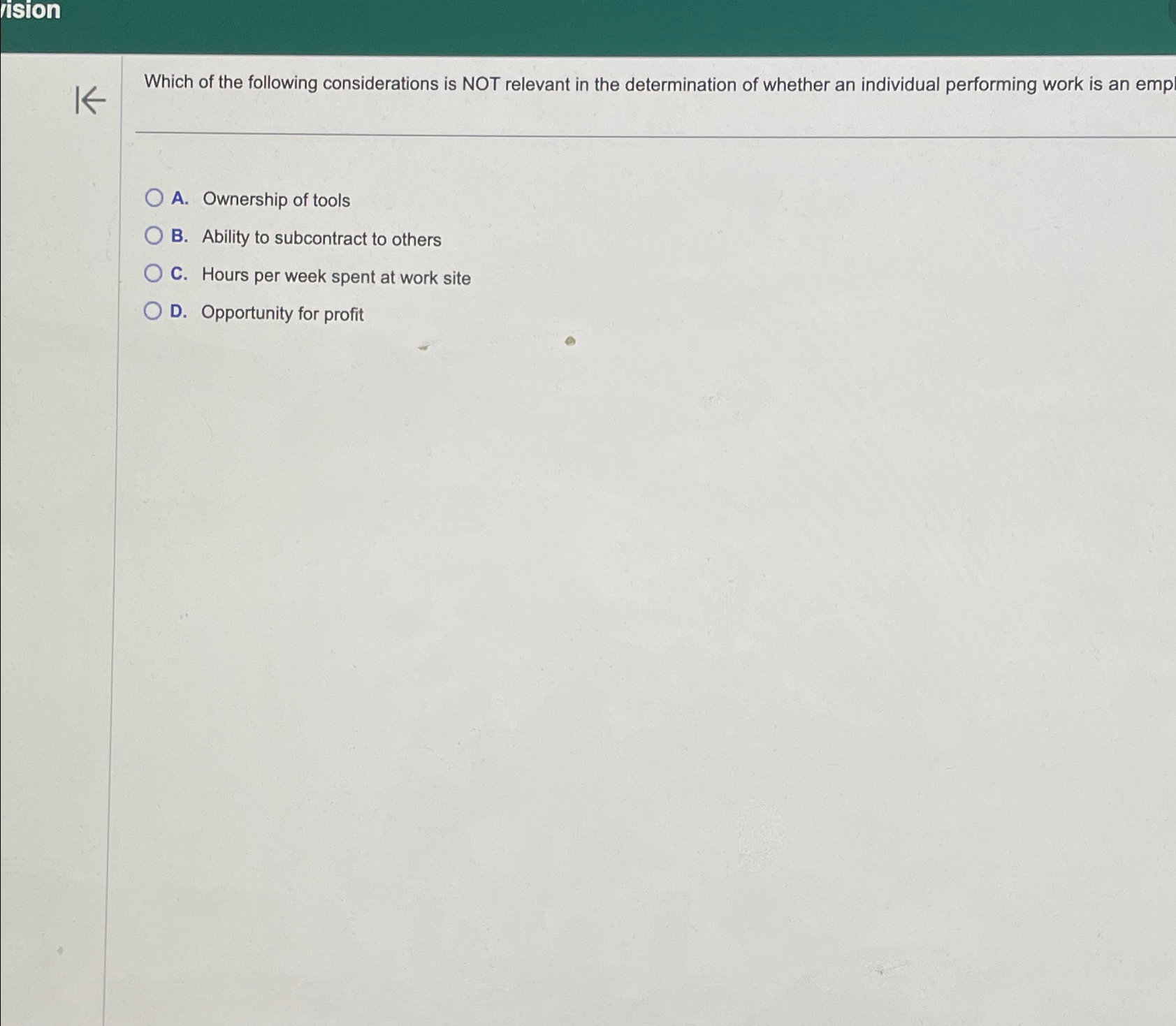 Solved isionWhich of the following considerations is NOT | Chegg.com