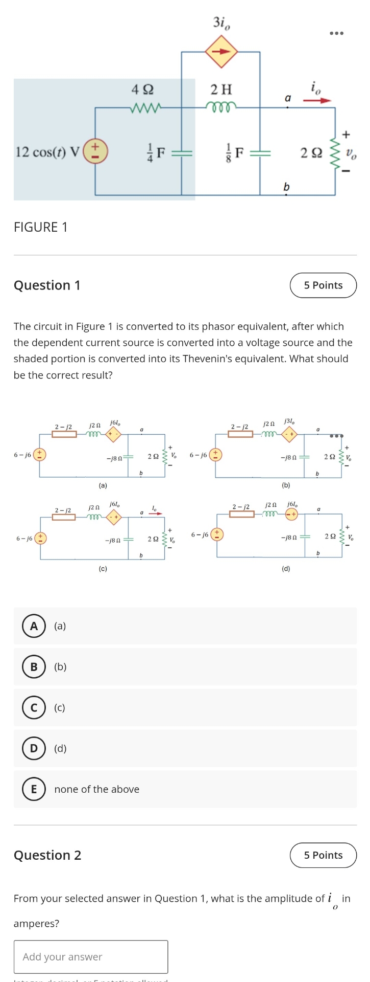 Solved FIGURE 1Question 15 ﻿PointsThe circuit in Figure 1 | Chegg.com
