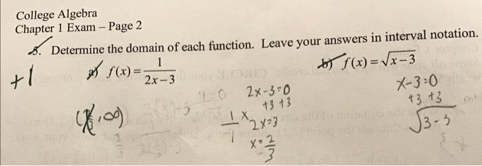 Solved College Algebra Chapter 1 Exam - Page 2 5. Determine | Chegg.com