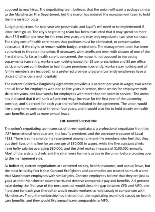 Solved Collective Bargaining (Positional) Taking the | Chegg.com