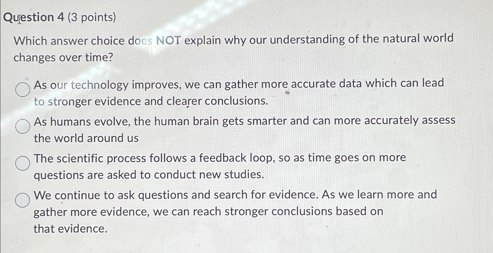 Solved Quiestion 4 (3 points)Which answer choice does NOT | Chegg.com Solved Quiestion 4 (3 points)Which answer choice does NOT | Chegg.com