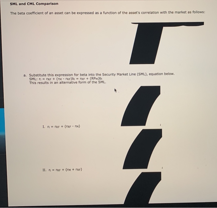 SML and CML Comparison The beta coefficient of an | Chegg.com