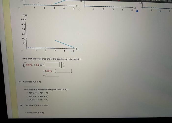 Solved f(x}={0.075x+0.203≤x≤5 otheraise (a) Branh the | Chegg.com