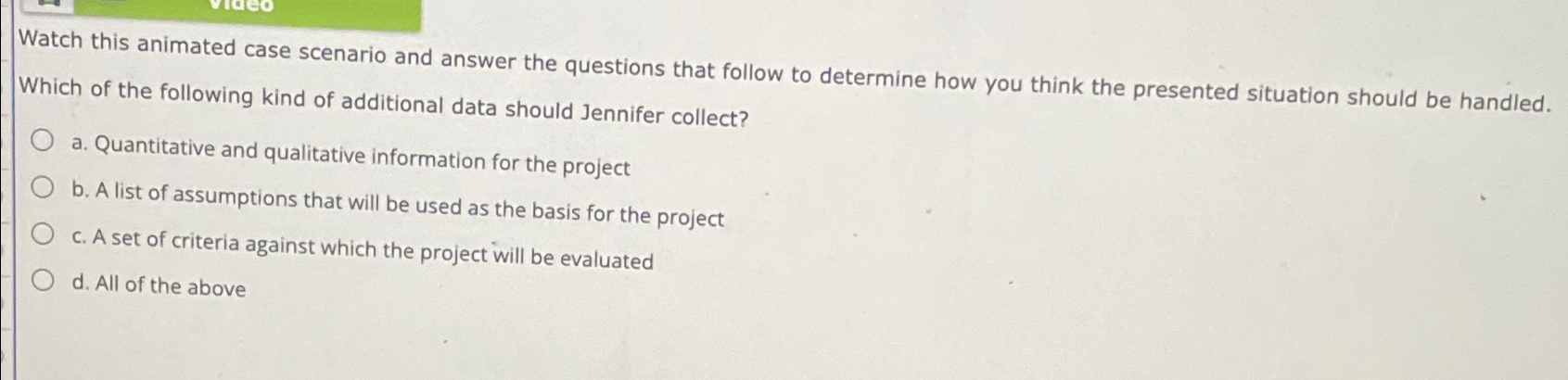 Solved Watch this animated case scenario and answer the | Chegg.com