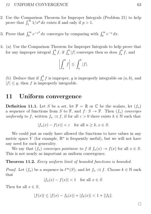 Solved Real Analysis (Uniform Convergence): Prove the | Chegg.com
