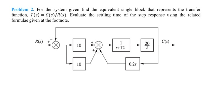 Solved Problem 2. For the system given find the equivalent | Chegg.com