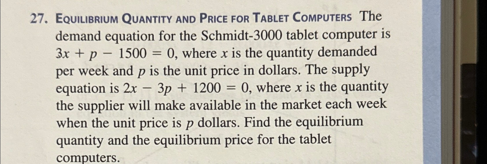 Solved • ﻿Equilibrium Quantity and Price for Tablet | Chegg.com