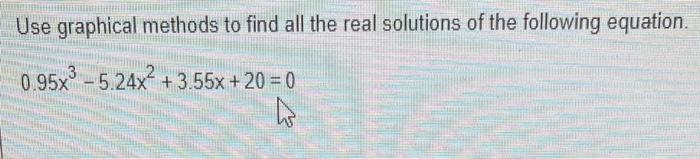 Solved Use graphical methods to find all the real solutions | Chegg.com