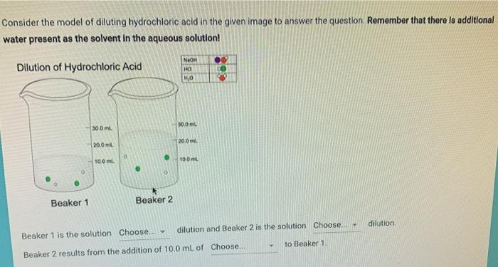 Solved Consider the model of diluting hydrochloric acid in | Chegg.com