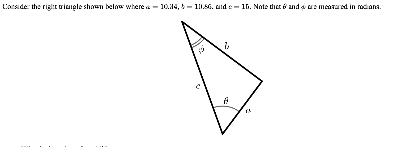 Solved Consider the right triangle shown below where | Chegg.com