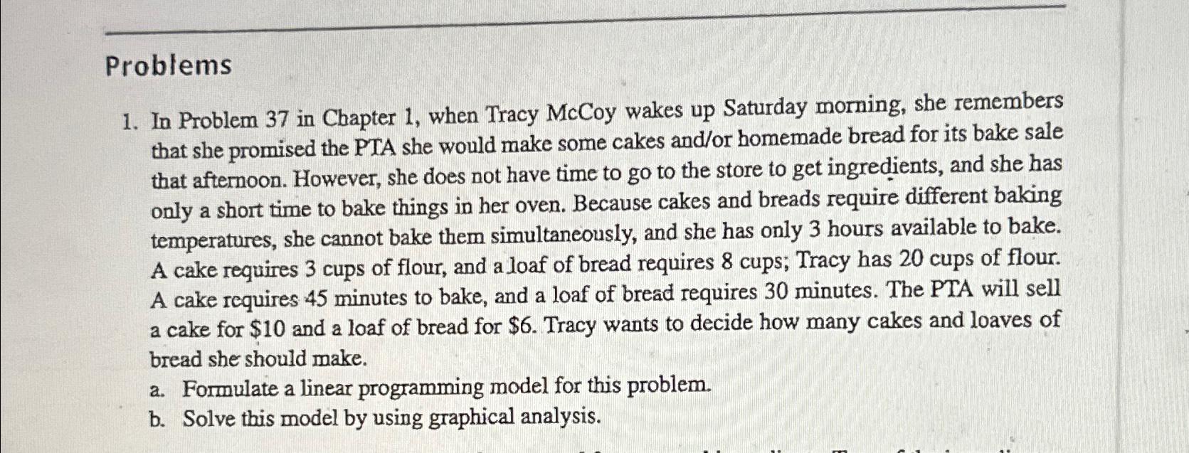 Solved ProblemsIn Problem 37 ﻿in Chapter 1, ﻿when Tracy | Chegg.com