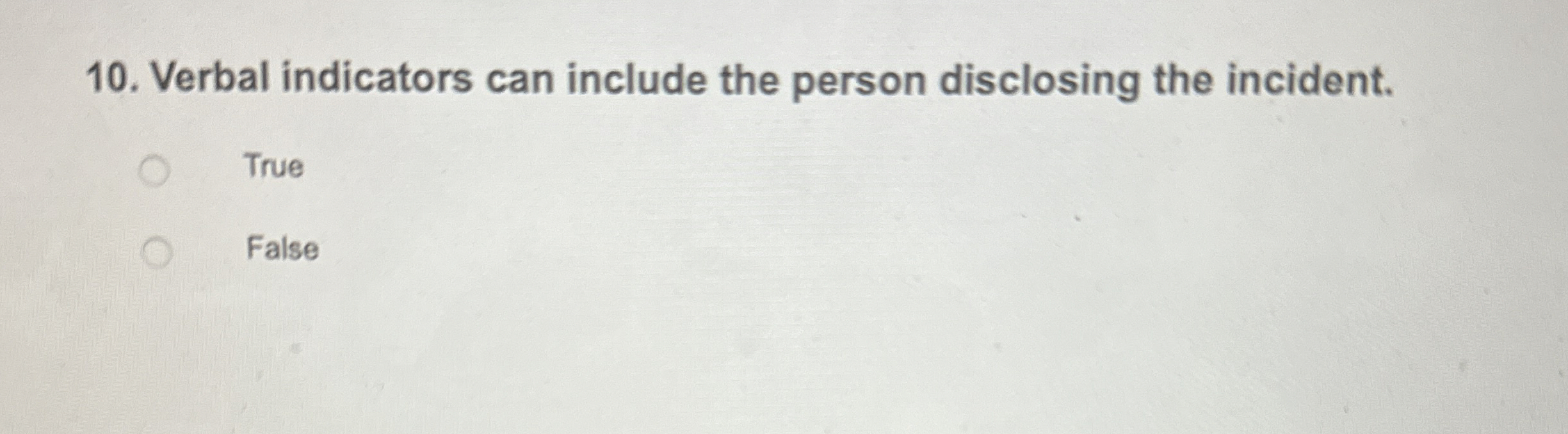Solved Verbal indicators can include the person disclosing | Chegg.com