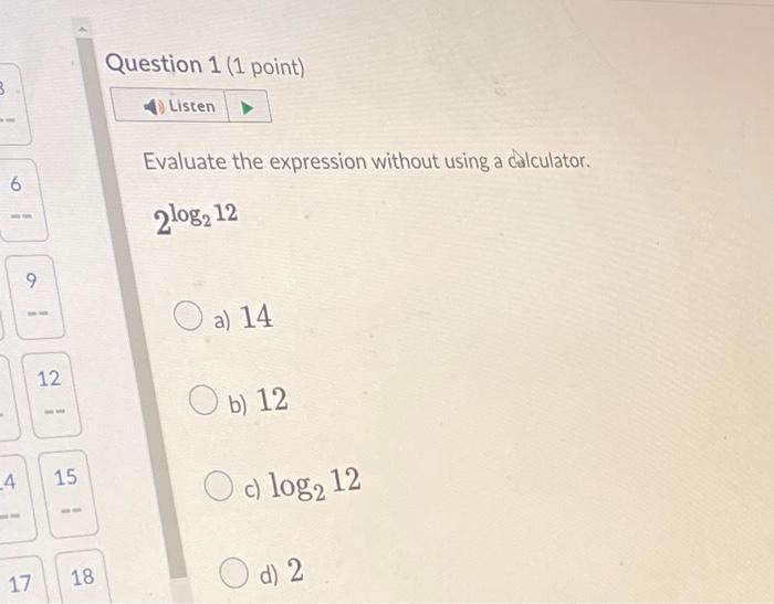Solved Evaluate the expression without using a calculator. | Chegg.com